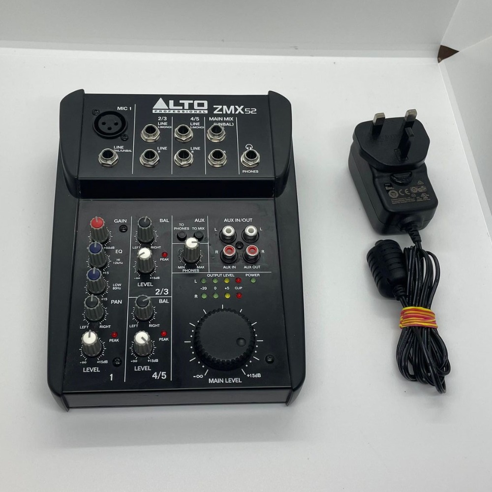 Pre-owned Alto ZMX52 Compact 5 Channel Mixer Professional With Power ...